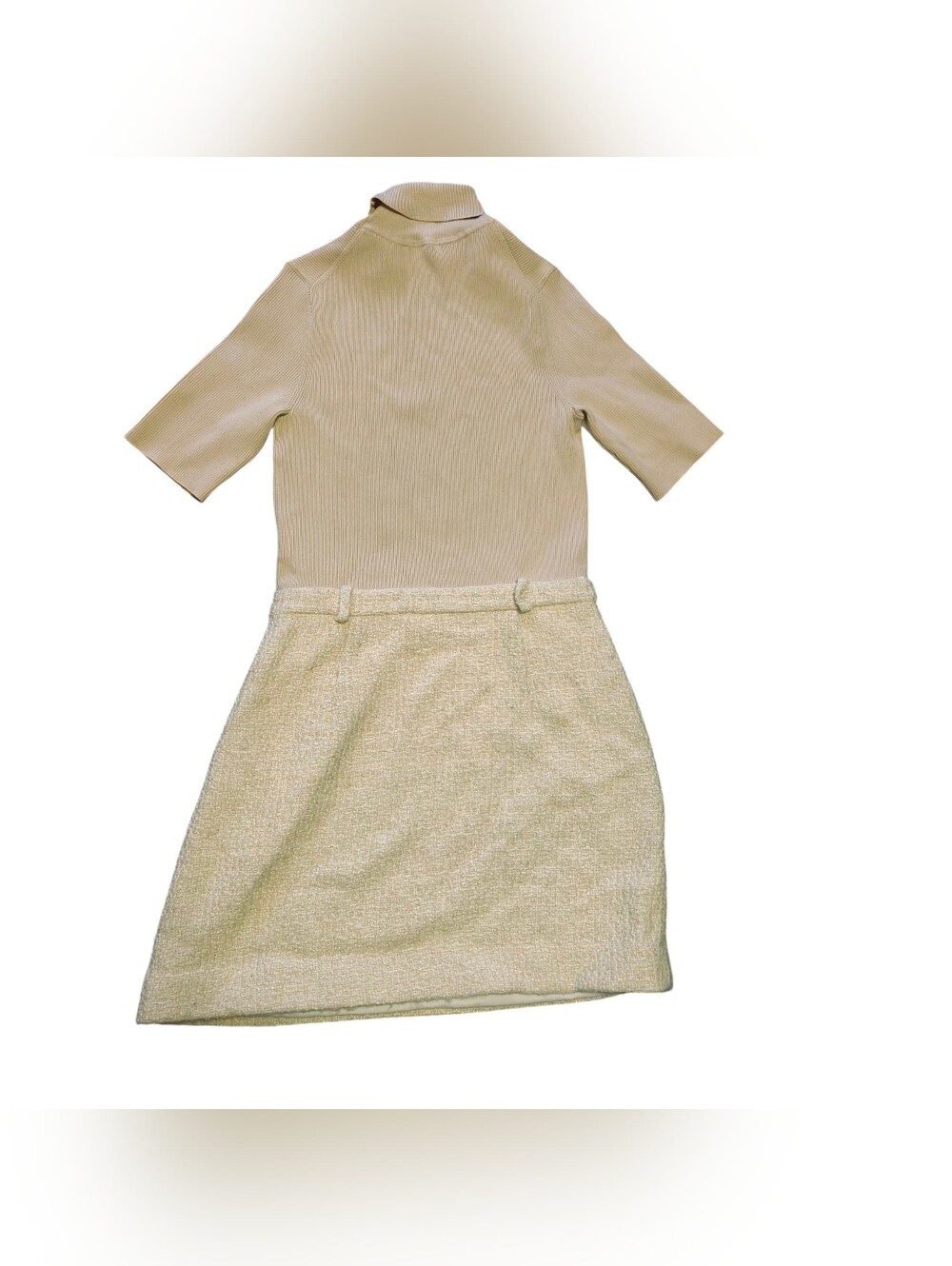 Theory | Dresses | Theory Canvas Utility Wool Beige Knit Combo Dress ...